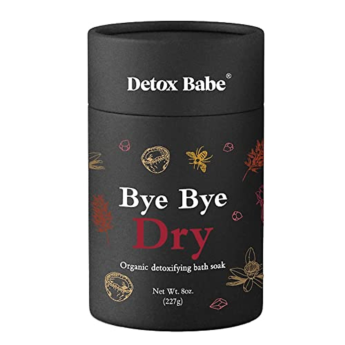 Detox Babe Bye Bye Dry Organic Detox Bath Salt Soak (8 oz) | Epsom Salt, Coconut Milk Powder, Raw Organic Honey, Colloidal Oat, Vanilla, Rose Bath Soak | Herbal Essential Oils Soak | Spa Bath Gift