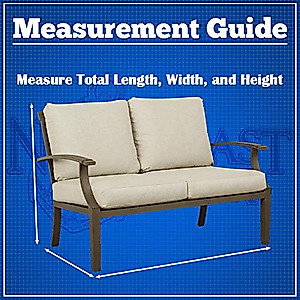 North East Harbor NEH Outdoor Patio Loveseat Sofa Furniture Cover - 70" W x 38" D x 35" H - Breathable Material, Sunray Protected, and Weather Resistant Storage Cover - Gray with Black Hem