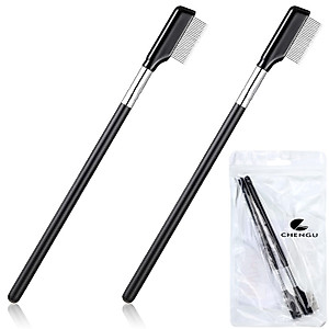 Metal Eyelash Brush 2 Pieces Grooming Eyelash Separator Mascara Metal Separated Lash Make up Brush Comb Cosmetic Separator Curler Eye Makeup Tool for Women