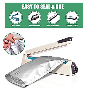 11 Mil 100 Mylar Bags for Food Storage with Oxygen Absorbers 500cc & 300cc, Mylar Bags 1 Gallon, 1 Quart, 1/2 Pint, Stand-Up Zipper Resealable Bags & Heat Sealable Food Storage Bags + Labels