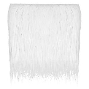 Lusofie Faux Fur Fabric 20×20 Inches White Fur Fabric Plush White Faux Fur Fabric Square Patch for Crafts Gnomes Costume Camera Floor Decoration Mats