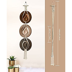 Mayamila Hat Racks Hat Hangers for Wall, Bohemian Hat Organizer for Wall Hanging Hat Display, Hand Weaving Boho Hat Rack Decorative Cowboy Women Hat Holder for Wide Brim Bowler Fedoras Caps