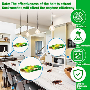 Qualirey Roach Killer Indoor Sticky Roach Traps Glue Cockroach Killer Infestation Home Cockroach Trap for Indoor Home Pest Bug Insect Control 8.66 x 7.6 Inch(40 Pcs)