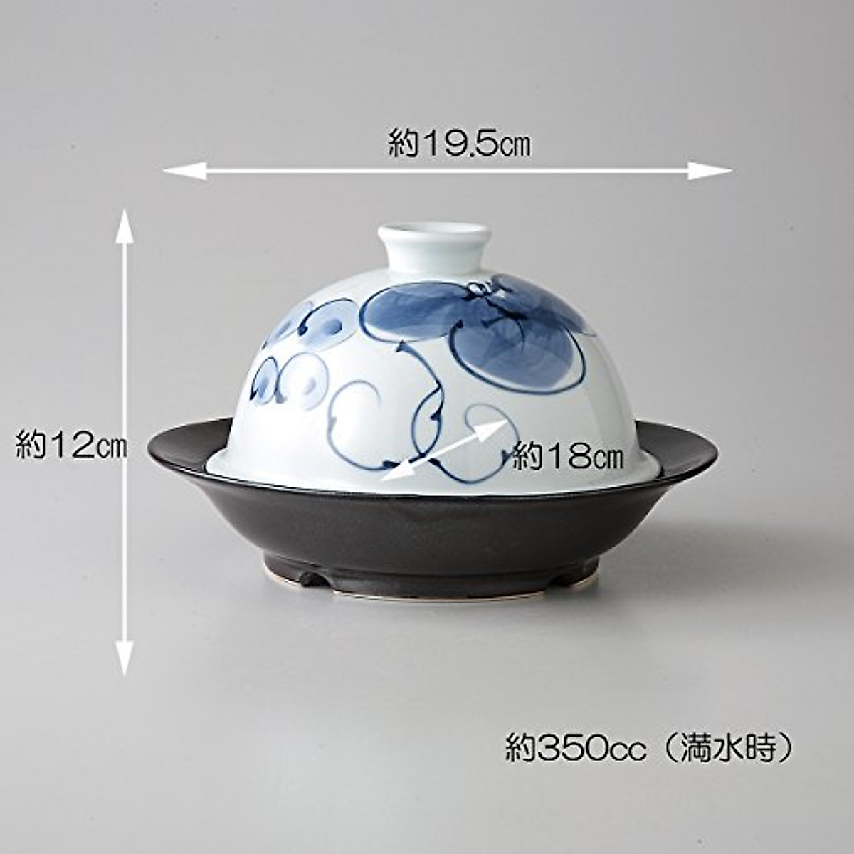 Hasami Ware CtoC JAPAN Microwave Easy Steamed Cooking, Steamed Cook, Grape, W 7.7 x D 7.1 x H 4.7 inches (19.5 x 18 x 12 cm), 11.8 fl oz (350 cc)