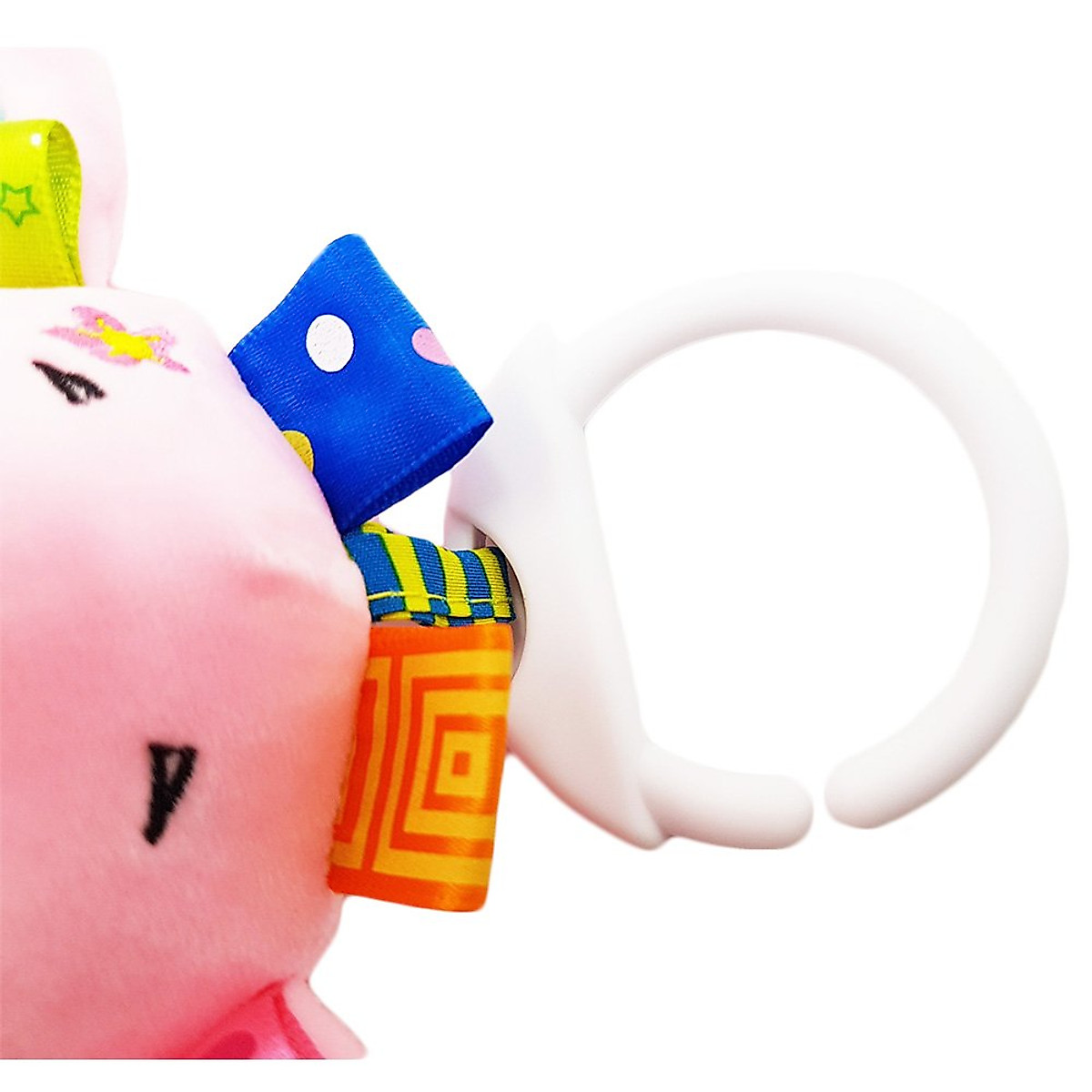 Zocita Baby Musical Stroller Toys Cute Animal Rattle Plush Crib Doll for Infant Toddler Kids (Pink Elephant)