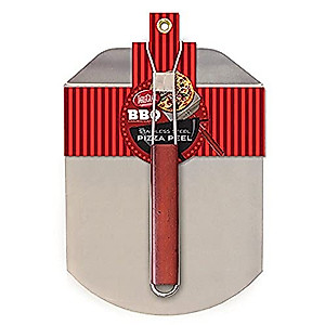 TableCraft BBQ Pizza Peel with Wood Handle, Medium, Stainless Steel
