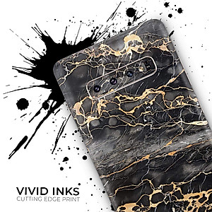 DesignSkinz Black and Gold Marble Surface Protective Vinyl Decal Wrap Skin Cover Compatible with The Samsung Galaxy S20 (Screen Trim & Back Glass Skin)