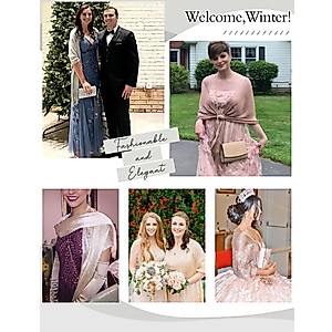 ZENUTA Shawls and Wraps for Evening Dresses, Womens Shawls and Wraps, Dressy Shawls and Wraps for Evening Wear (A. Silver (With Silver Buckle))