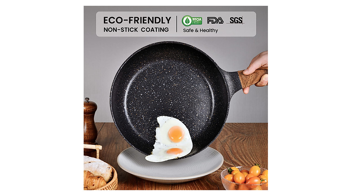 DIIG Nonstick Frying Pans Set - Granite Coating & Easy Clean