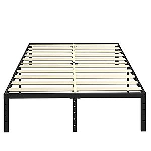 Founasia King Platform Bed Frame，18 Inches High Heavy Duty Metal Bedframe with Wide Wood Slats Hold up to 3500lbs,Noise-Free, No Box Spring Needed, 16-Inch Underbed Storage Space