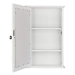 DOLFISH Bathroom Cabinet Wall Mounted, Multifunction and Space Saving for Bathroom Space MDF Painted Surface with Mirror Single Door and 2 Adjustable Shelves, White
