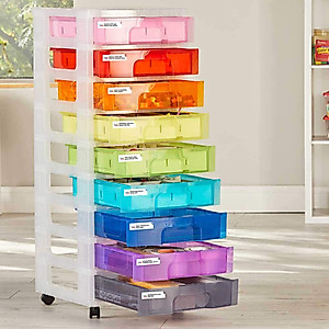 hand2mind Classroom Makerspace Cart for Grade K-2, STEAM Activities, Classroom Cart, Makerspace Supplies, Elementary Classroom Materials, Craft Storage Drawers, Activity Cart, Kids Engineering