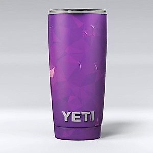 Design Skinz Dark Purple Geometric V15 - Skin Decal Vinyl Wrap Kit Compatible with The Yeti Rambler Cooler Tumbler Cups