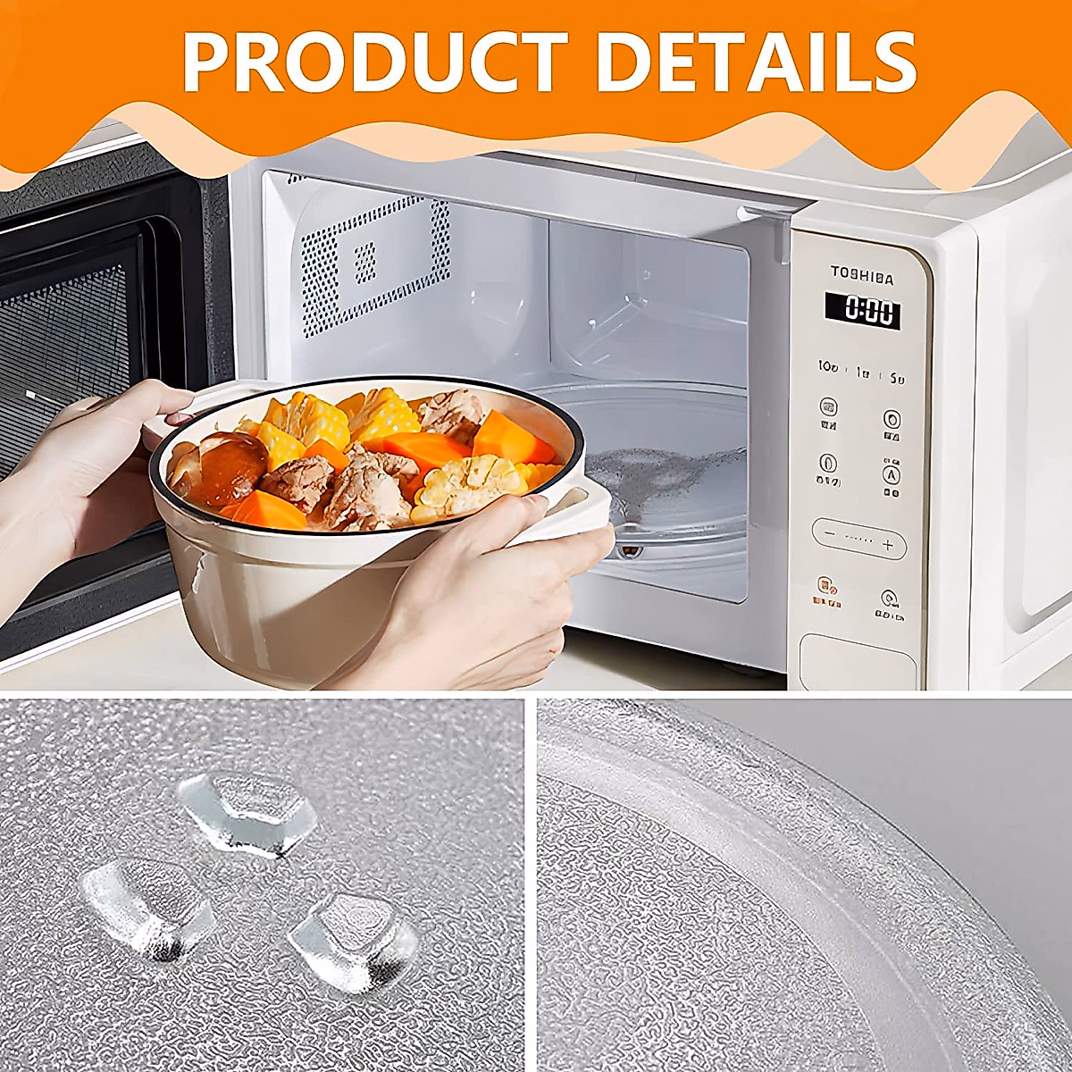 10.5'' Replacement Microwave Glass Plate Compatible with Hamilton Beach - 10 1/2" (27cm) Microwave Plate Turntable Tray, Heating Food Accessories, Dishwasher Safe