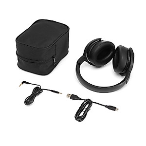 AmazonCommercial Over Ear Wireless Noise Cancelling Bluetooth Commuter Headphones, Black