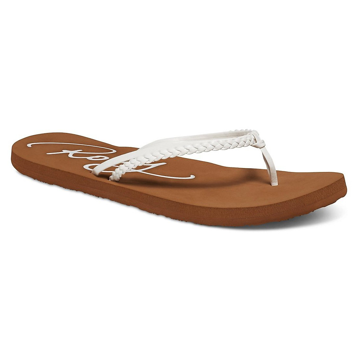 Roxy womens Cabo flip flop sandals, White, 8 US