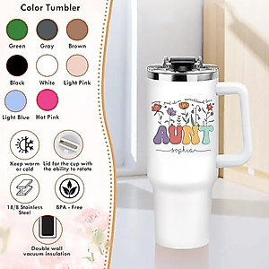 Noni Personalized Auntie Tumbler 40oz, Promoted To Aunt Gift Idea, Best Aunt Ever Present, Mother Day Gift For Auntie, Ideal For Birthday, Mothers Day, Christmas, Gifts Ready
