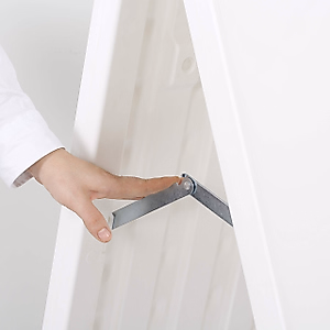 M&T Displays Street SignPro Board, White 24x36 Inch Weatherproof Sandwich Board A-Frame Sidewalk Curb Sign Holder Folding Portable Double Sided Advertising Display for Restaurant Cafe