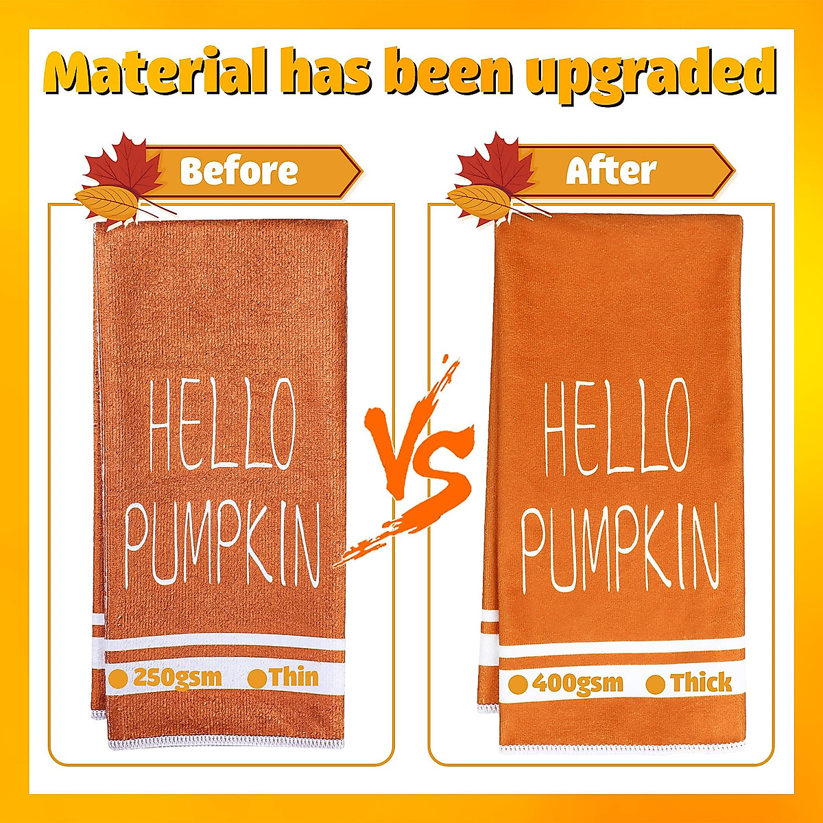 peony man 4 Pieces Fall Dish Towels Autumn Kitchen Towels Pumpkin Hand Towels Fall Tea Towel for Thanksgiving Autumn Harvest Holiday Kitchen Farmhouse Decorations, 18 x 26 Inch