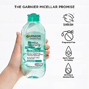 Garnier SkinActive Micellar Water with Hyaluronic Acid & Aloe, Facial Cleanser & Makeup Remover, 13.5 fl. oz, 2 count (Packaging May Vary)