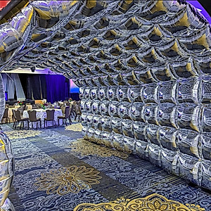 Orgnafey Square Foil Metallic Silver Balloons Wall Tunnel Flat Double Sided Mylar Chrome Silver Balloon Arch Garland Kit Christmas Wedding Graduation Engagement Disco Party Background Decorations