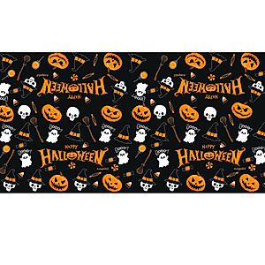 AnapoliZ Halloween Plastic Tablecloth | 3 Pcs Pack (54” Inch Wide x 102” Inch Long) | Halloween Rectangular Table Cover | Pumpkin, Witches Table Decoration | Halloween Party Decorations Tablecover