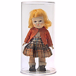 Pioneer Plastics 280C Round Plastic Display Cases for Dolls, Bears, Action Figures, 4" W x 8" H