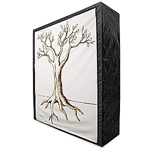 Lunarable Tree of Life Portable Fabric Wardrobe, Hand Sketch of Tree with Few Leaves Branches Ready for Growth Fertile Print, Clothing Organizer and Storage Closet with Shelves, 59", Cream Brown