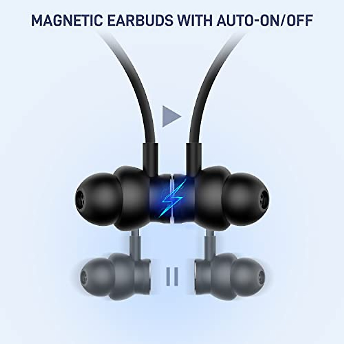 LITOSSA Neckband Bluetooth Headphones,Bluetooth Headphones with with Magnetic ON/Off, Bluetooth 5.3 280H Standby Neckband Running Wireless Headphones for Sports,Black