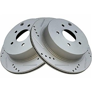 BBOGSUL 2pcs Disc Brake Rotor Set Rear Side Drilled and Slotted for Nissan for Murano 3.5L 2003-2007 2009-2017 for Pathfinder 3.5L 2013-2017 for Quest 3.5L 2004-2009 2011-2017