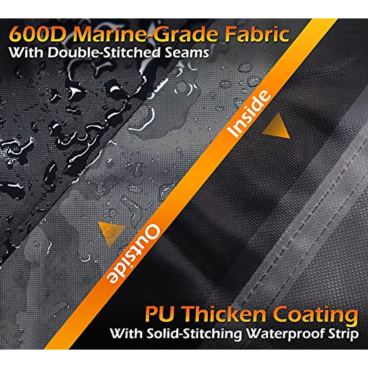 IC ICLOVER Snow Blower Cover, 600D, Two Stage Electric Snow Thrower Cover, Heavy Duty 600D Oxford Fabric Waterproof, Windproof, Sun UV Dust Proof, with Air Vent, Reflective Stripe Handle