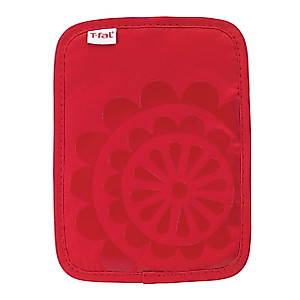 T-fal Textiles 30948 Medallion Design 100-Percent Cotton Silicone Pot Holder, Red, Individual
