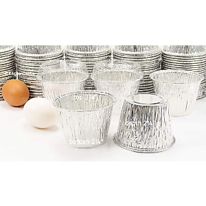 KitchenDance Disposable Aluminum Baking Cake Cup with Dome Lid - 7 Ounces Round Dessert Cups for Cakes, Muffin Cups - Aluminum Foil Baking Cup Perfect for Baking, Preparing Food, 1210P, 50 Count