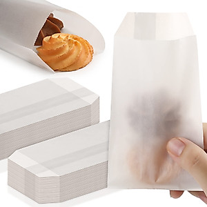 600 Pieces Flat Glassine Waxed Paper Treat Bags Semi Transparent Cookies Bags Sleeves for Bakery Cookies Candies Dessert Party Favor (3 x 5 Inch)