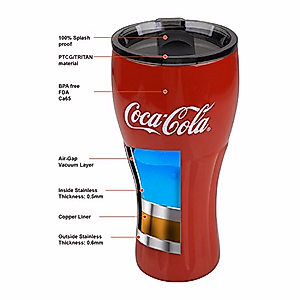 Coca-Cola Stainless Steel Tumbler, Red, 24 Ounces, 86-011