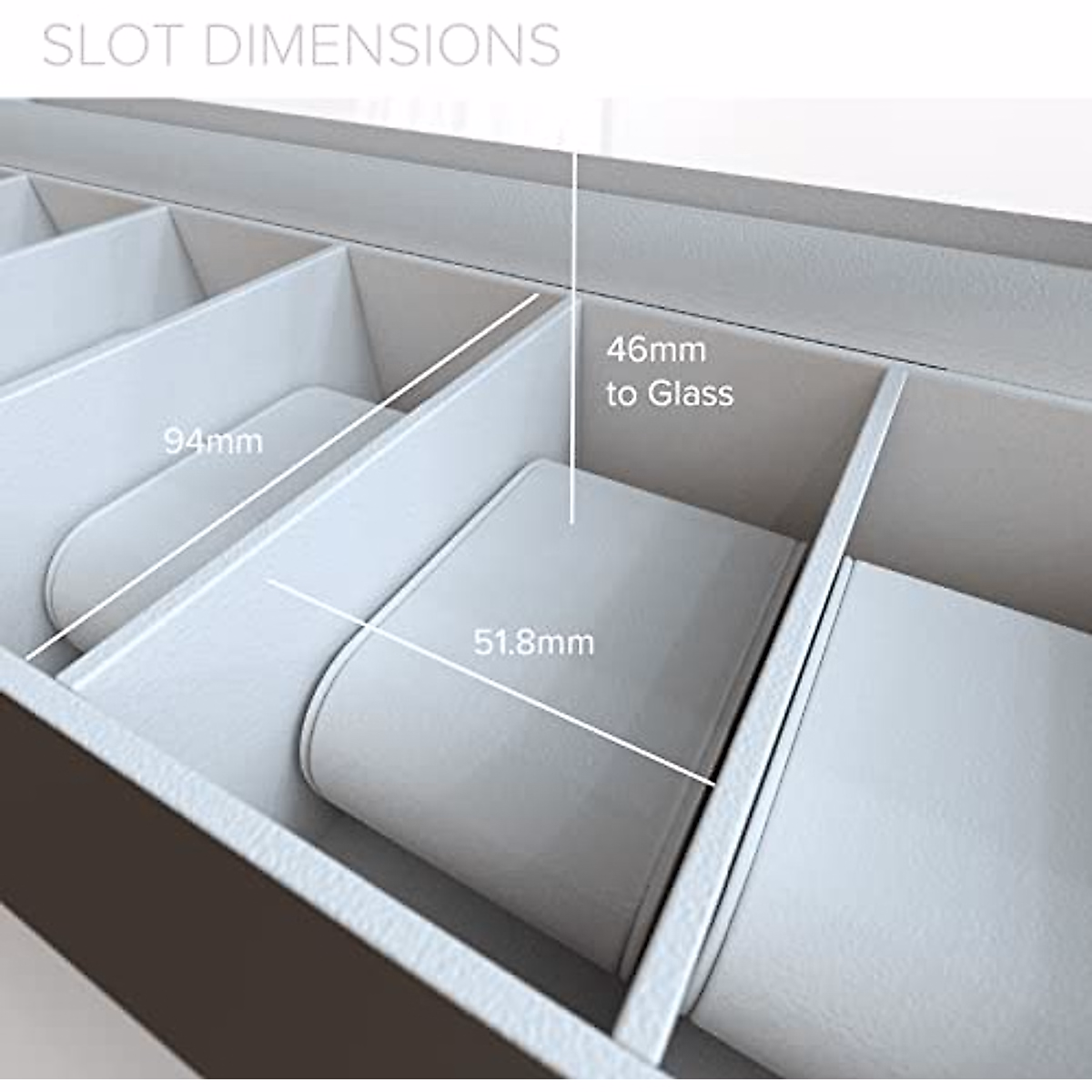 CASE ELEGANCE Solid Espresso Wood Watch Box Organizer with Glass Display Top