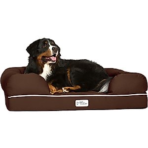 PetFusion Ultimate Dog Bed, Orthopedic Memory Foam, Multiple Sizes/Colors, Medium Firmness Pillow, Waterproof Liner, YKK Zippers, Breathable 35% Cotton Cover,1yr. Warranty,Brown, X-Large (44x34")