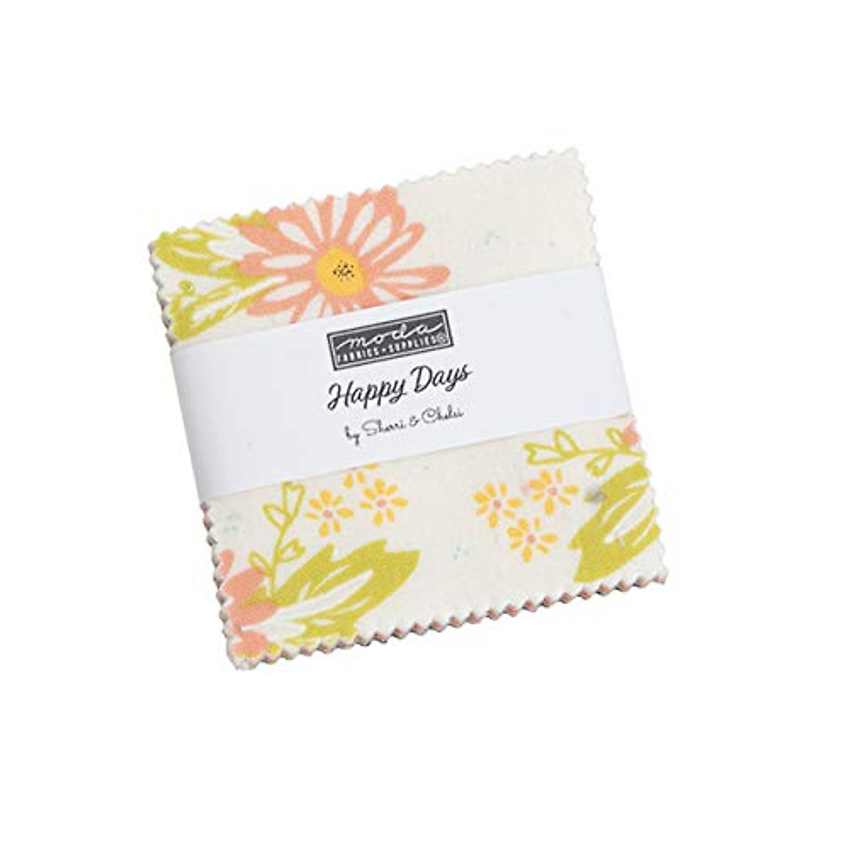 Happy Days Mini Charm Pack by Sherri & Chelsi; 42-2.5 Inch Precut Fabric Quilt Squares
