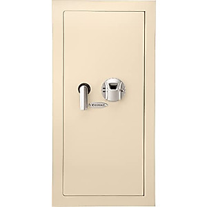 Barska AX13764 White Biometric Fingerprint Security Wall Safe 0.83 Cubic Ft, Beige
