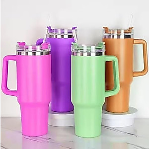 Generic Adventure Quencher 40 oz Tumbler With Handle And Straw Vacuum Insulated Stainless Steel Tumbler Thermo Cup (White)