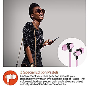HyperGear dBm Special Edition Earphones. Noise Isolating Comfort Ear Gel Fit, in-line Microphone for Hands-Free Calls & Music. Compatible for iPhones, Androids, iPads, Tablets & Other Devices (Rose)