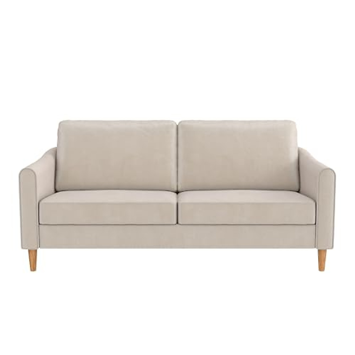 Mr. Kate Moon 73.5" Upholstered Sofa with Curved Back, Ivory Velvet