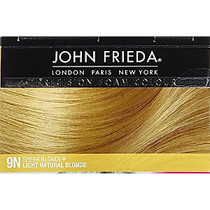 John Frieda Blonde Permanent Precision Foam Hair Color, Blonde Hair Dye, 9N Light Natural Blonde Hair Color Kit, 1 Application