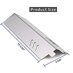 Zemibi Stainless Steel Heat Plate Replacement for Backyard Grill BY13-101-001-11,BY14-101-001-01, GBC1429W, GBC1429W-C, Uniflame GBC1329W, GBC1403W, GBC1429 Gas Models, 13 1/16" X 3 5/8", 3-Pack