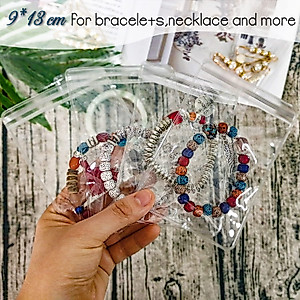 LingLingo Jewelry Pouch Clear Self Seal Plastic Zipper Bags for Necklace Bracelet Packing Storage Transparent PVC Lock Pouches, Pack of 48