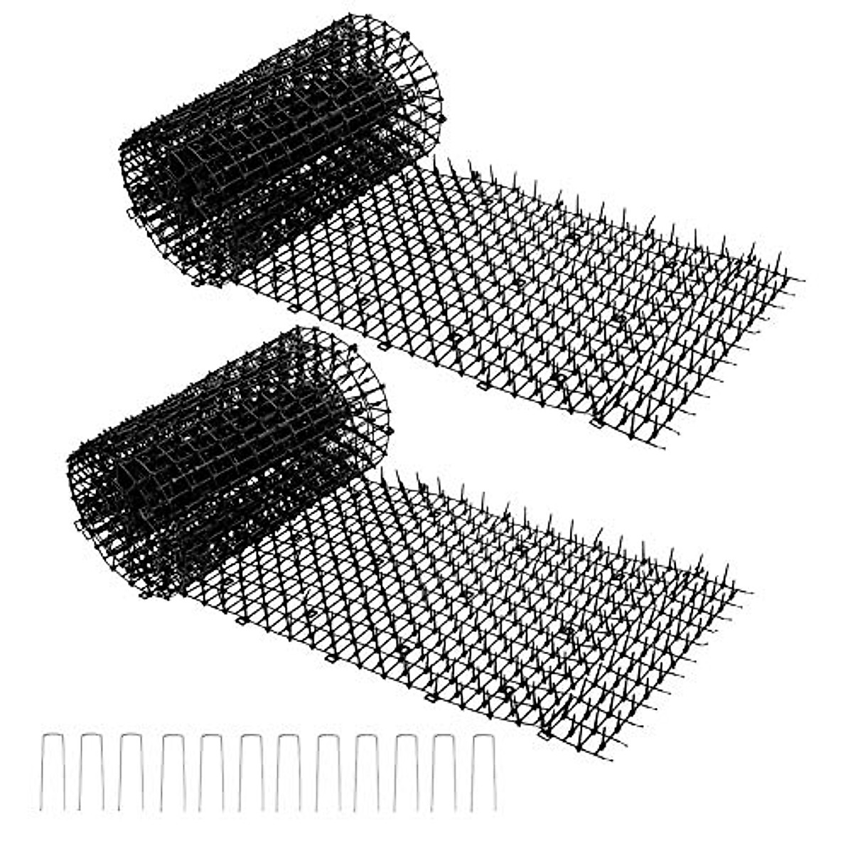 Hmyomina Cat Scat Mat with Spikes Prickle Strips Pest Repellent Spike Deterrent Mat with 12 Garden Staples (13FT)…