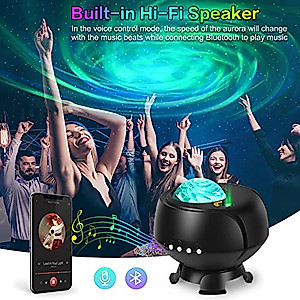 Star Projector Galaxy Light, Aurora Galaxy Star Light Projector with Remote Control, Timing Function & Bluetooth Music Speaker, Ceiling Starlight Night Light Projector for Bedroom