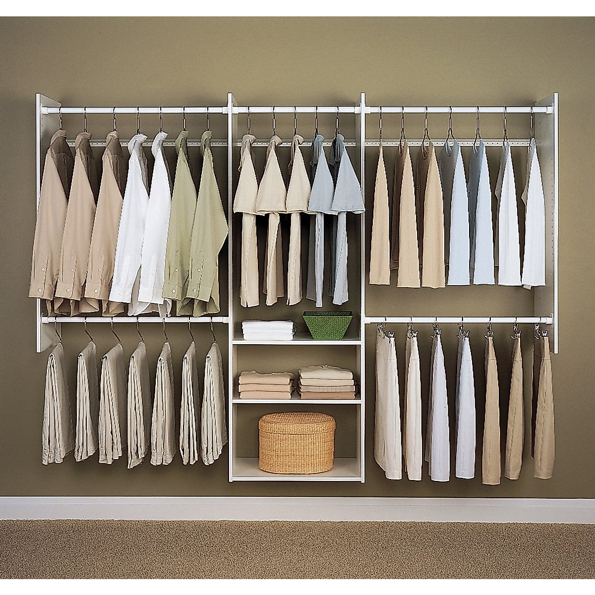 Easy Track 4'-8' Deluxe Starter Kit Closet Storage, 4, White
