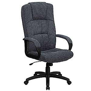 Flash Furniture Rochelle High Back Gray Fabric Executive Swivel Office Chair with Arms