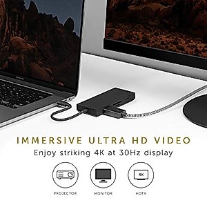 Native Union Type-C Smart Hub – 7-in-1 Adapter with 2 USB 3.0, USB-C Power Delivery, 4K@30Hz HDMI, Micro SD, SD Card Reader, Ethernet Port – Comptabile with MacBook Pro, MacBook Air, Microsoft Surface